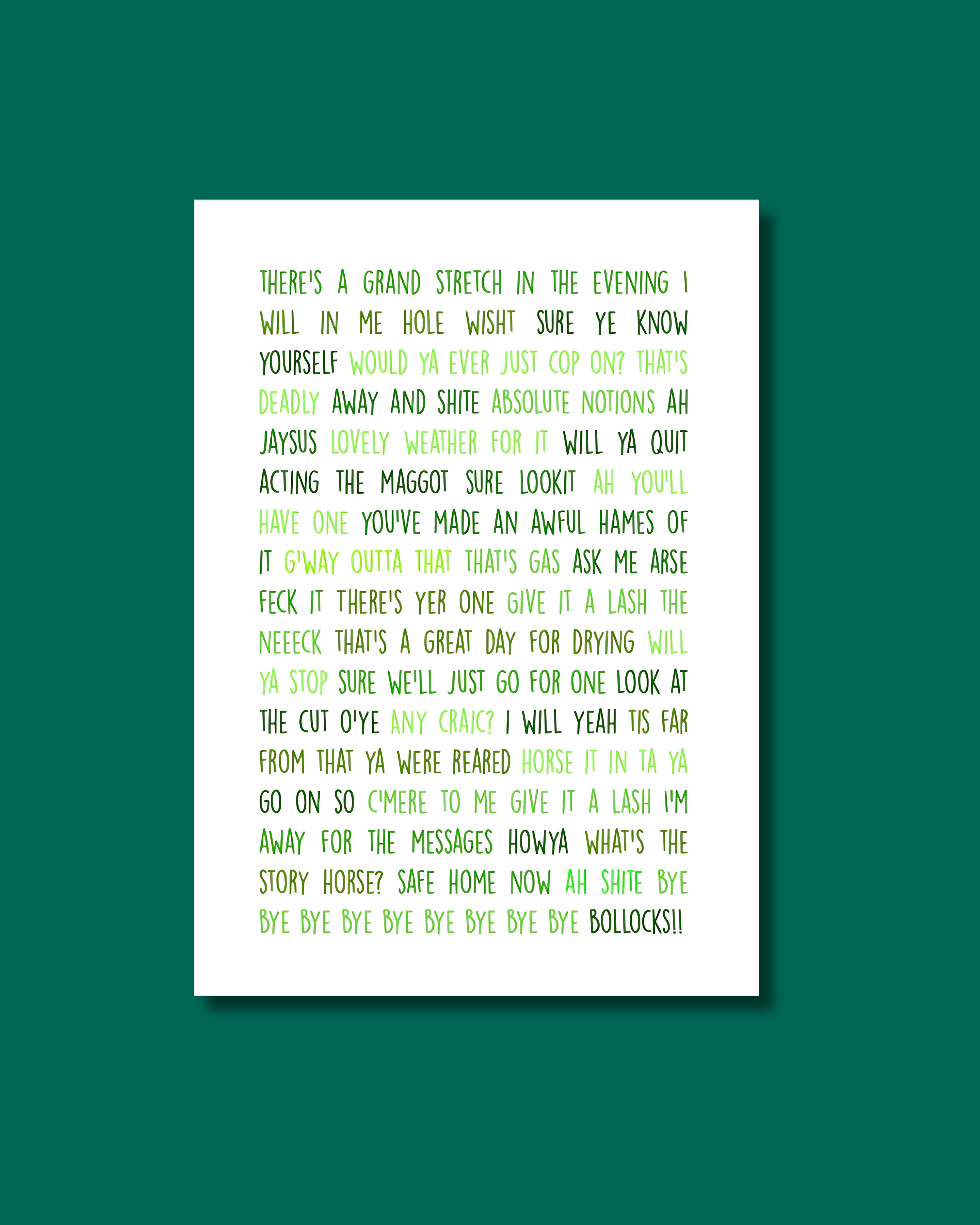 Irish Sayings Print | Connect The Dots Design – Born & Bred
