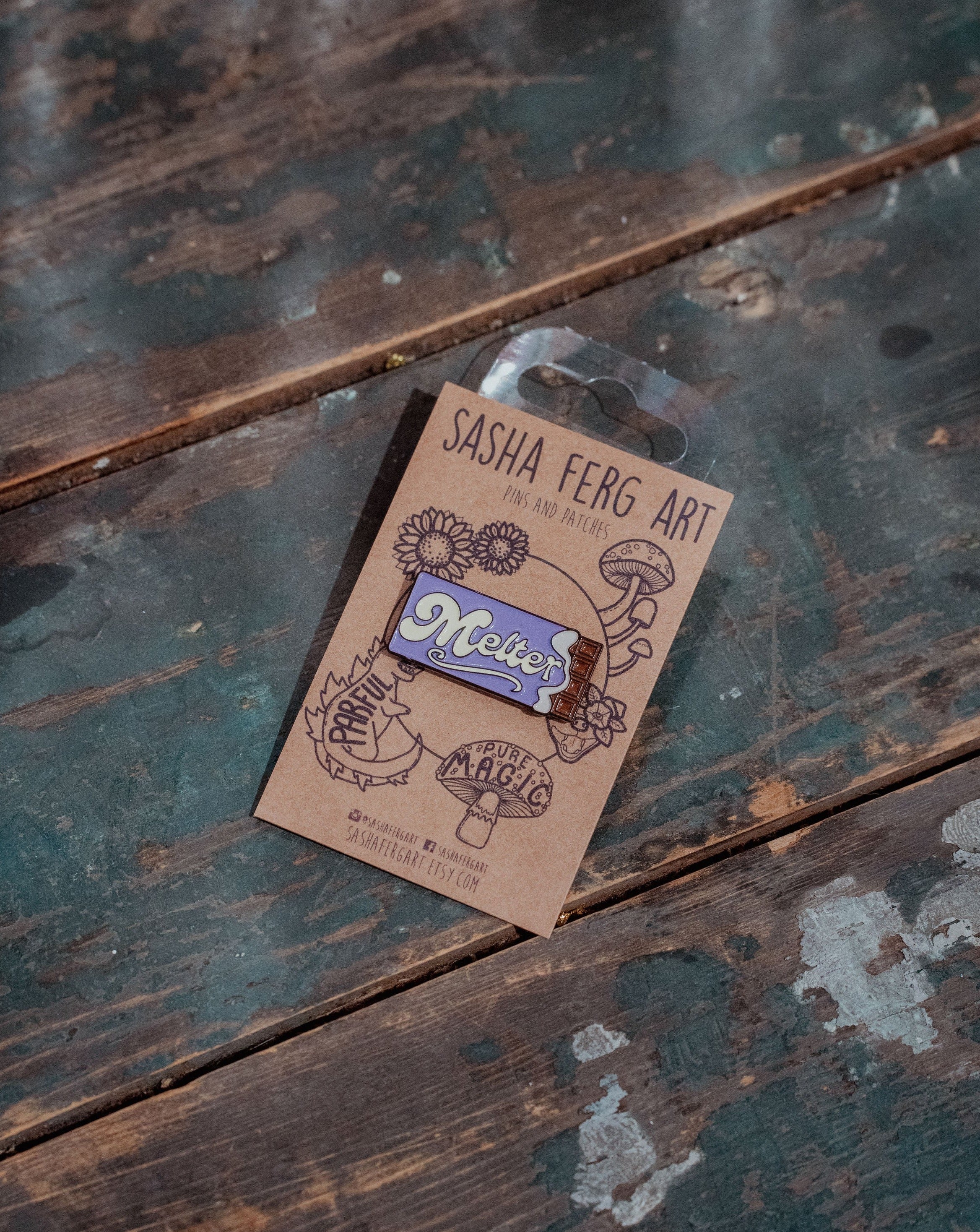 Melter Chocolate Bar Pin | Sasha Ferg Art – Born & Bred